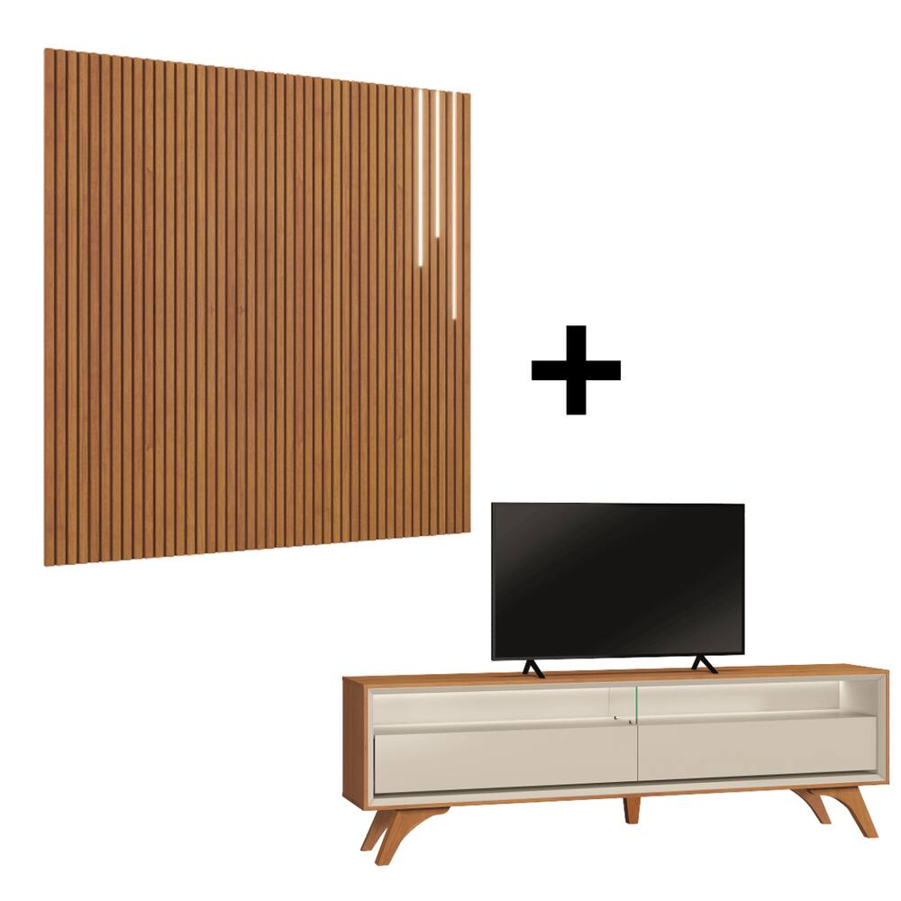 Rack tv painel ripado led | Pontofrio