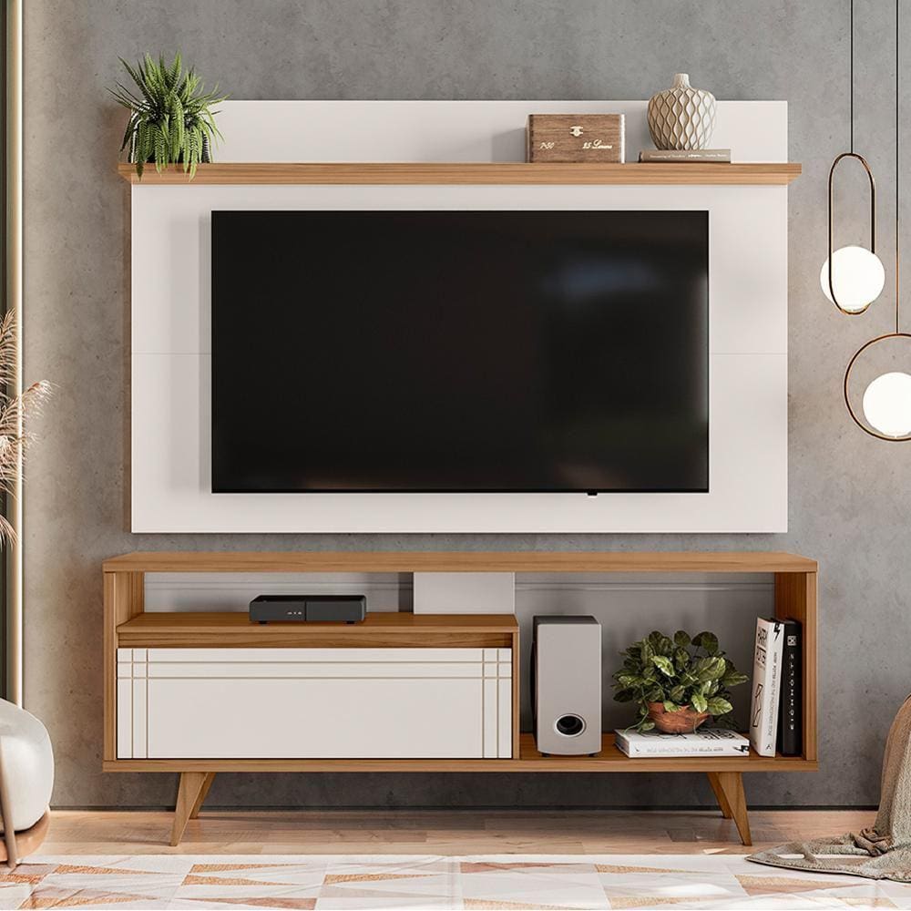 Rack retro bancada com painel 140 largura | Pontofrio