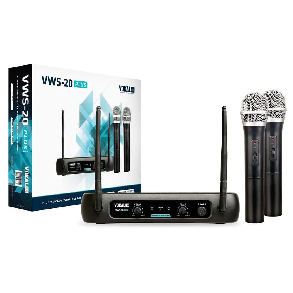 Microfone duplo mao vhf vokal vws 20 plus sem fio | Pontofrio Microfone duplo mao vhf vokal vws 20 plus sem fio | Pontofrio