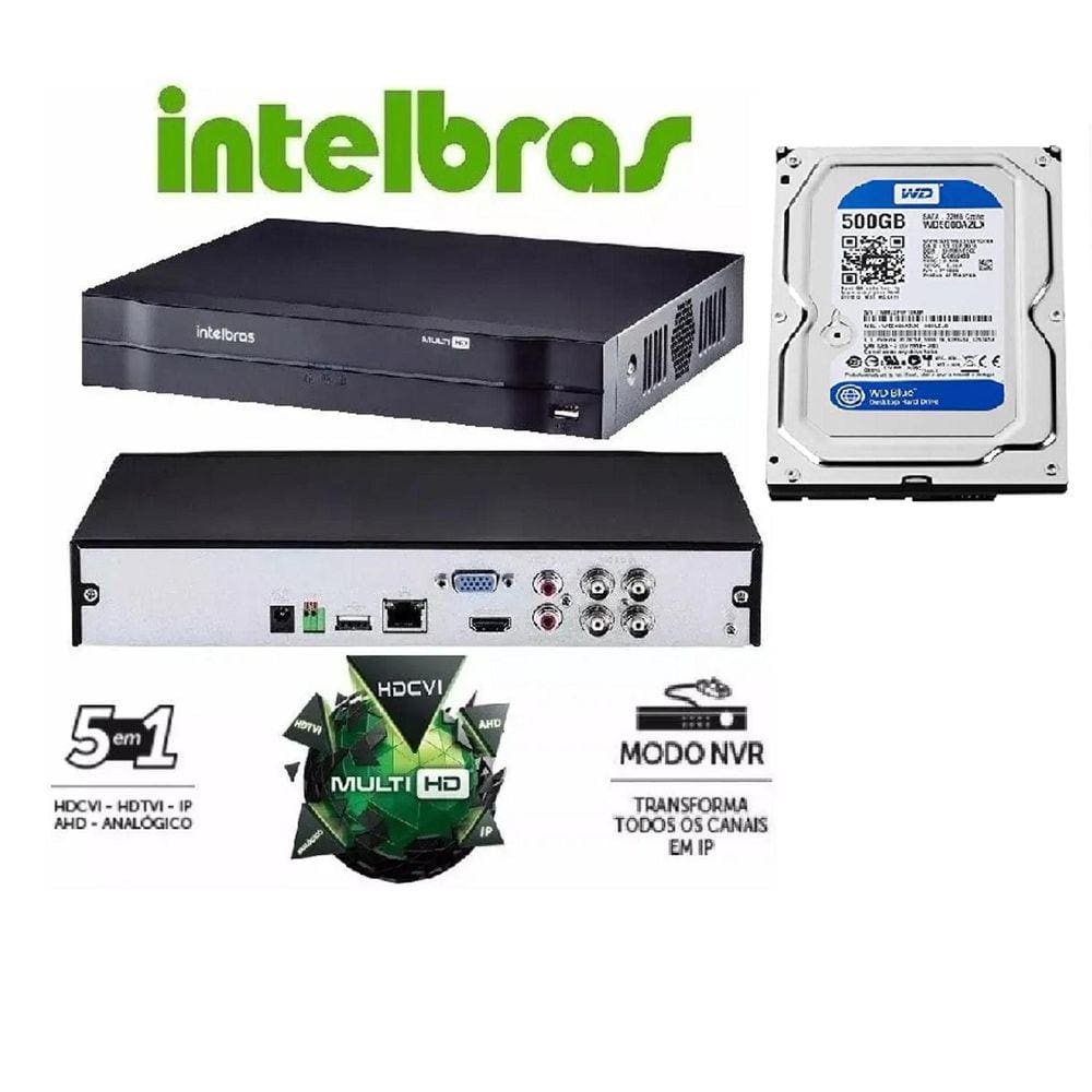 Dvr intelbras 4 canais multi hd mhdx com hd 500gb | Pontofrio