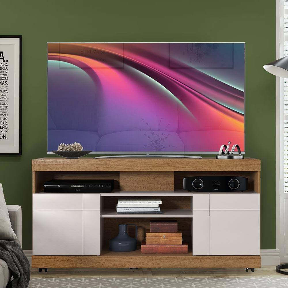 Painel tv e rack preto pequeno | Pontofrio