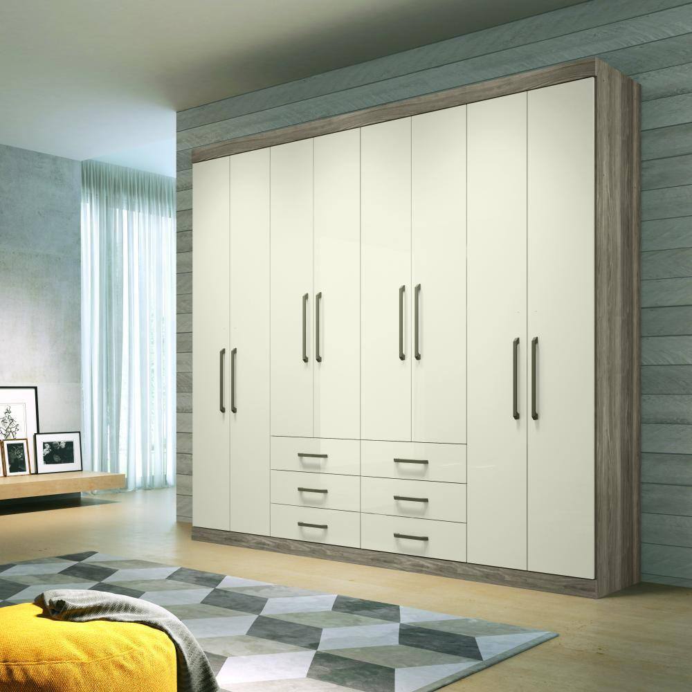 Guarda roupa casal 8 porta gaveta grande | Pontofrio