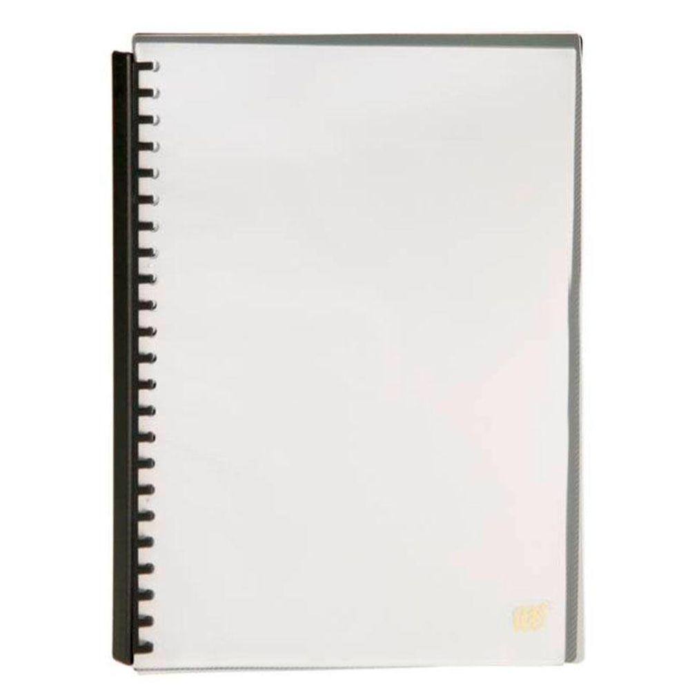 Pasta catalogo espiral 20 saco a4 polipropileno transparente azul ...