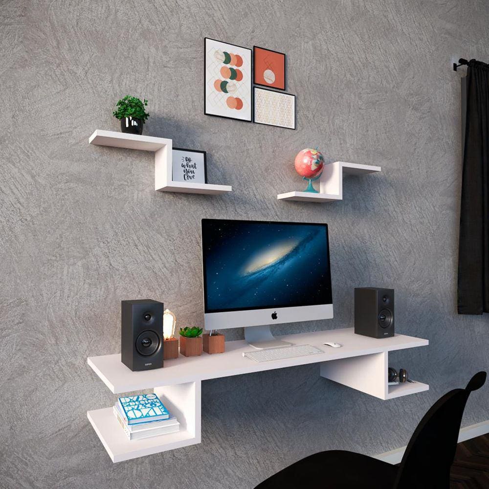 Mesa estudo suspensa estilo industrial | Pontofrio