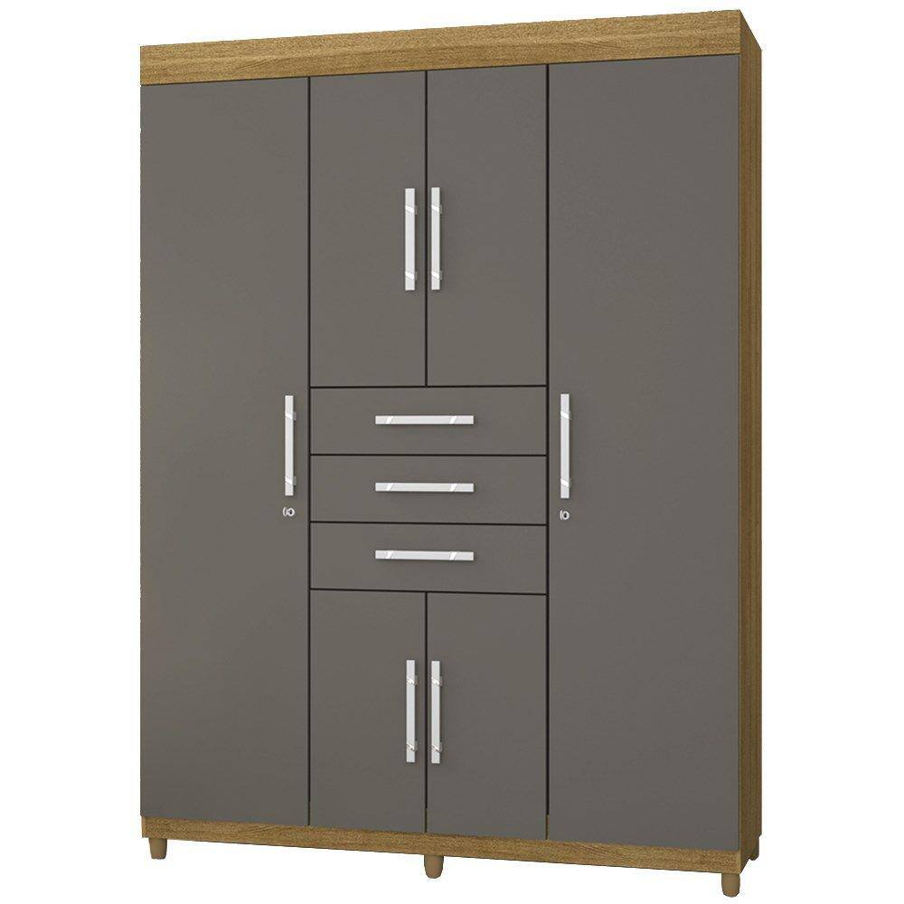 Guarda roupa bartira com 6 porta e 3 gaveta com pezinho araplac | Pontofrio