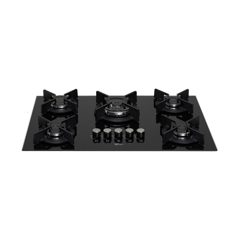 Cooktop fischer 5 bocas gas mesa vidro | Pontofrio