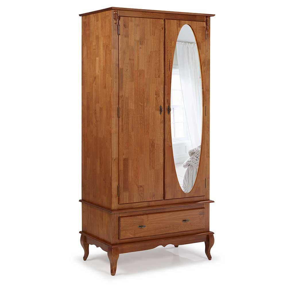 Guarda roupa madeira macica solteiro espelho | Pontofrio