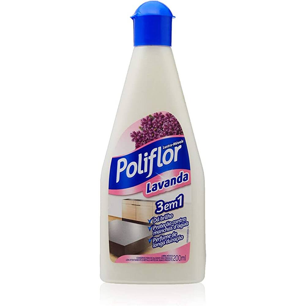 Lustra moveis poliflor lavanda embalagem economica com 3 unidades 200ml ...