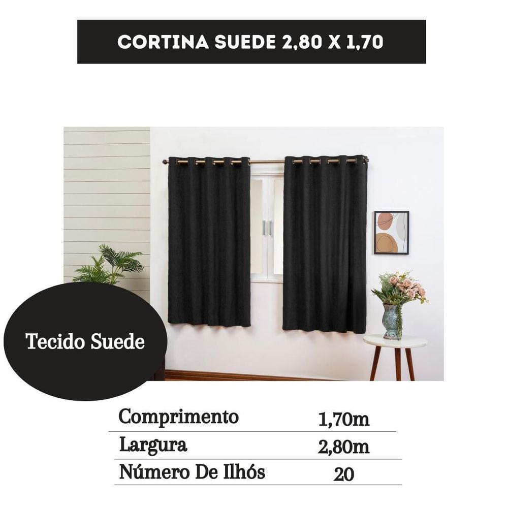 Cortina de 2 metros de sala com bando separado | Black Friday Pontofrio