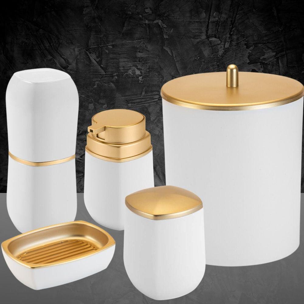 Kit acessorios para banheiro dourado | Pontofrio