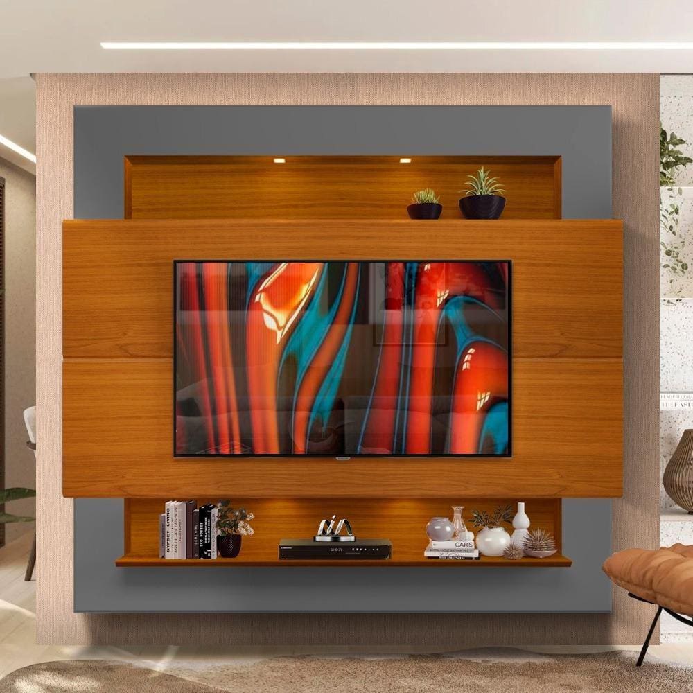 Painel tv com prateleira carvalho | Pontofrio