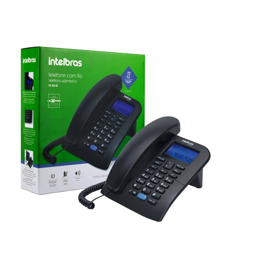 Telefone fixo com fio intelbras tc 8312 vermelho | Pontofrio