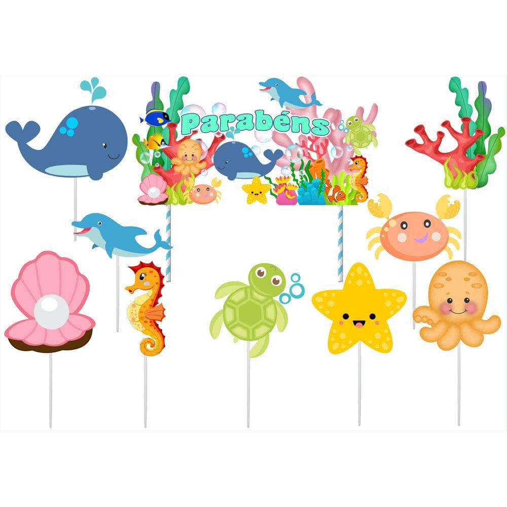 Bolo tema fundo do mar chantilly | Pontofrio