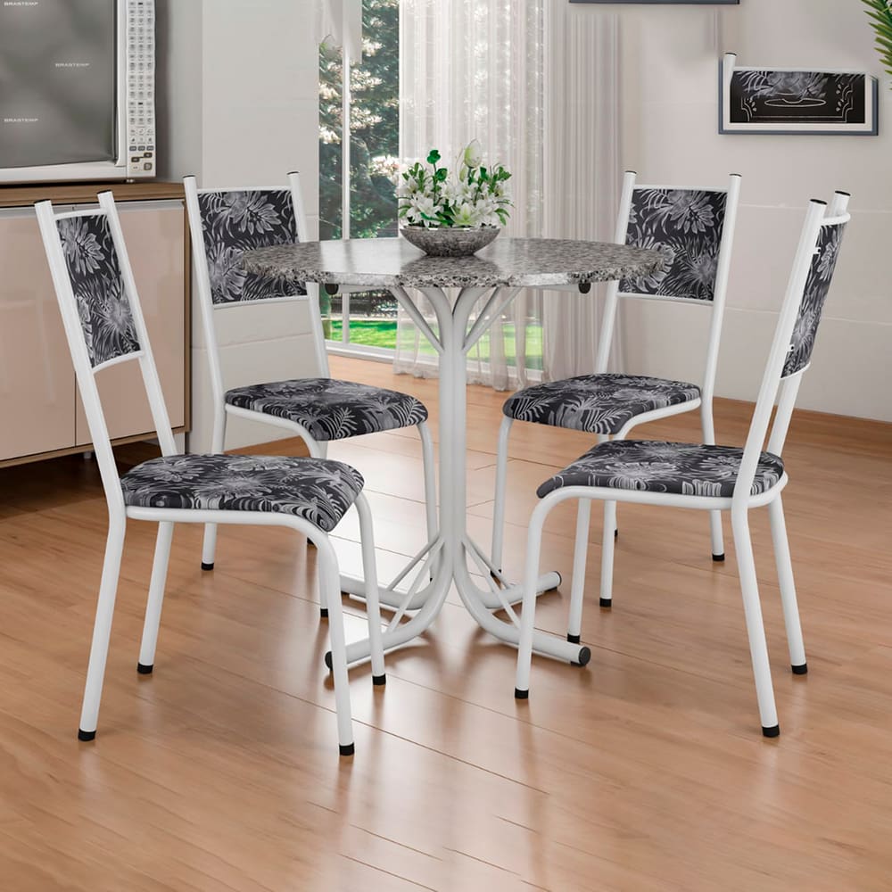 Mesa redonda de granito ou ardosia | Pontofrio