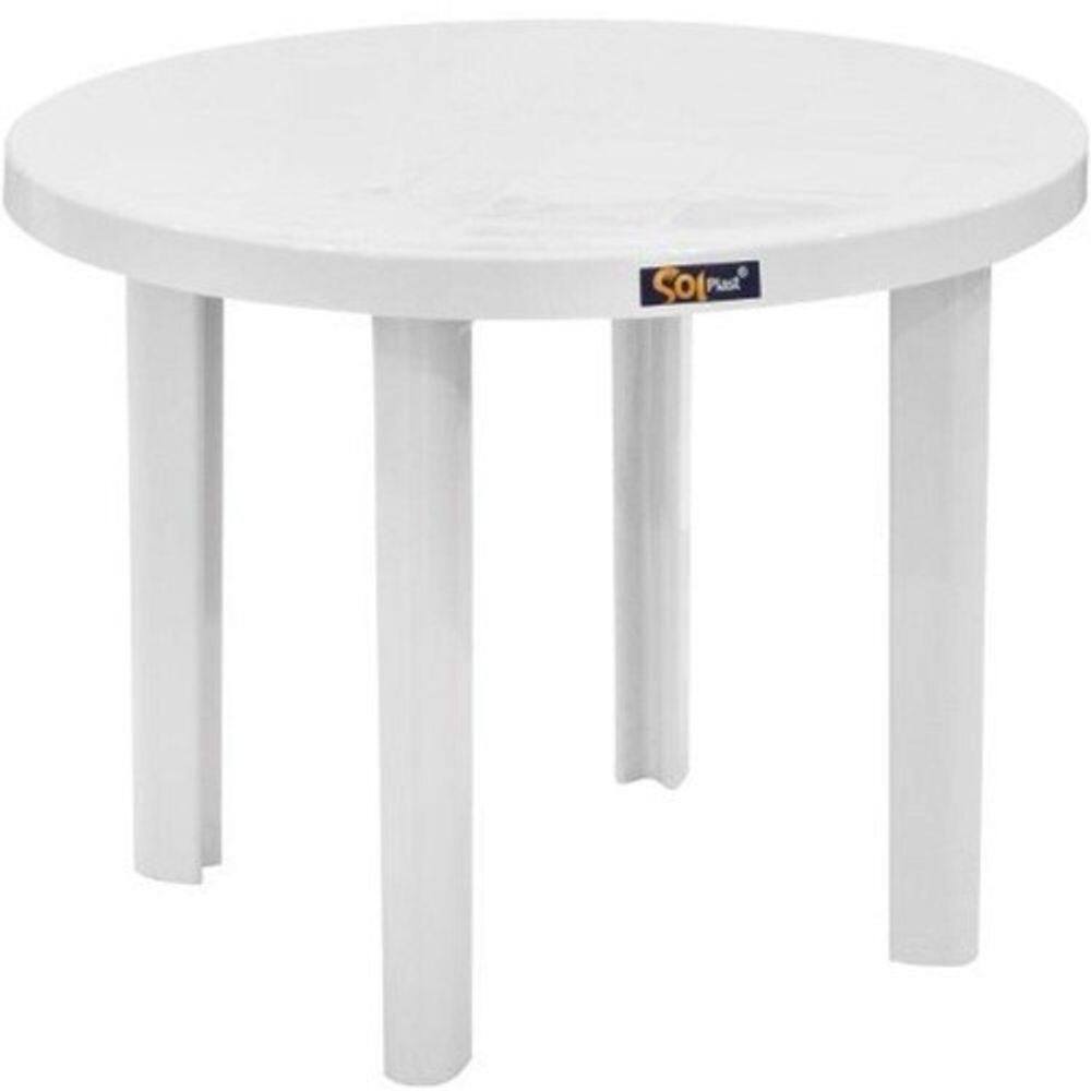 Mesa redonda mesa com diametro 90cm acabamento em formica branca ...