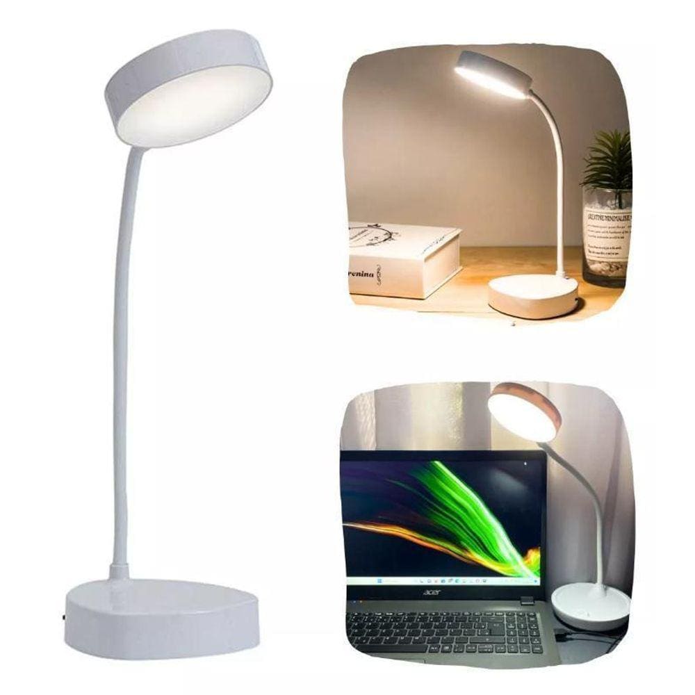 Luminaria abajur mesa led recarregavel com organizador alfacell | Black ...