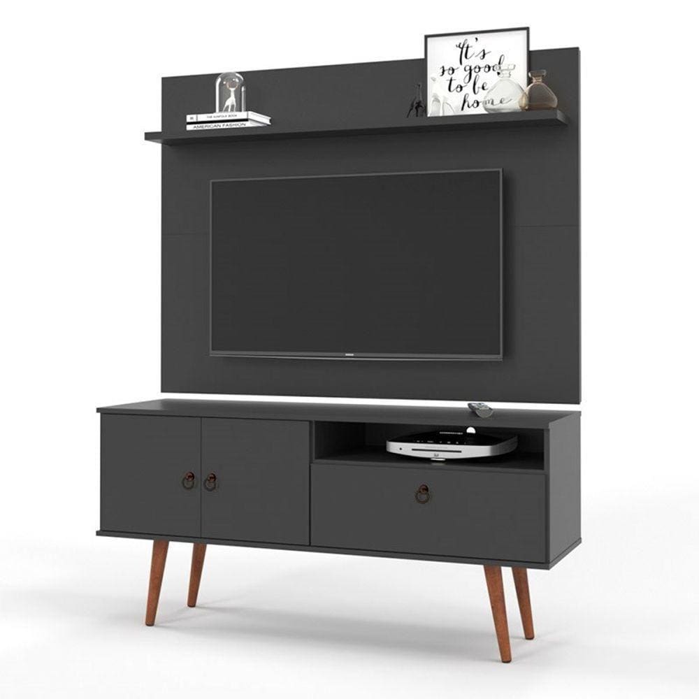 Painel preto e rack | Pontofrio