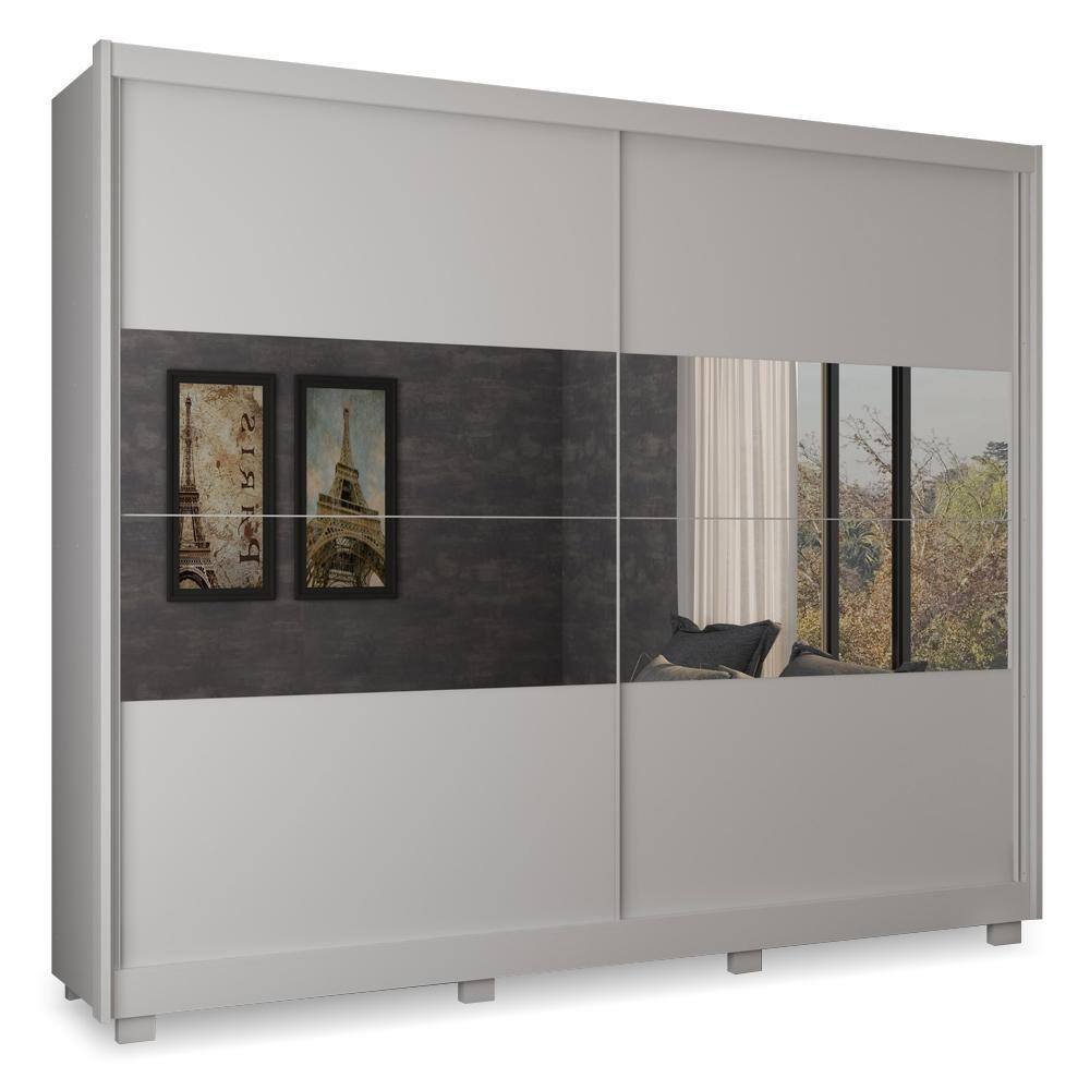 Guarda roupa casal com espelho apolo branco | Pontofrio