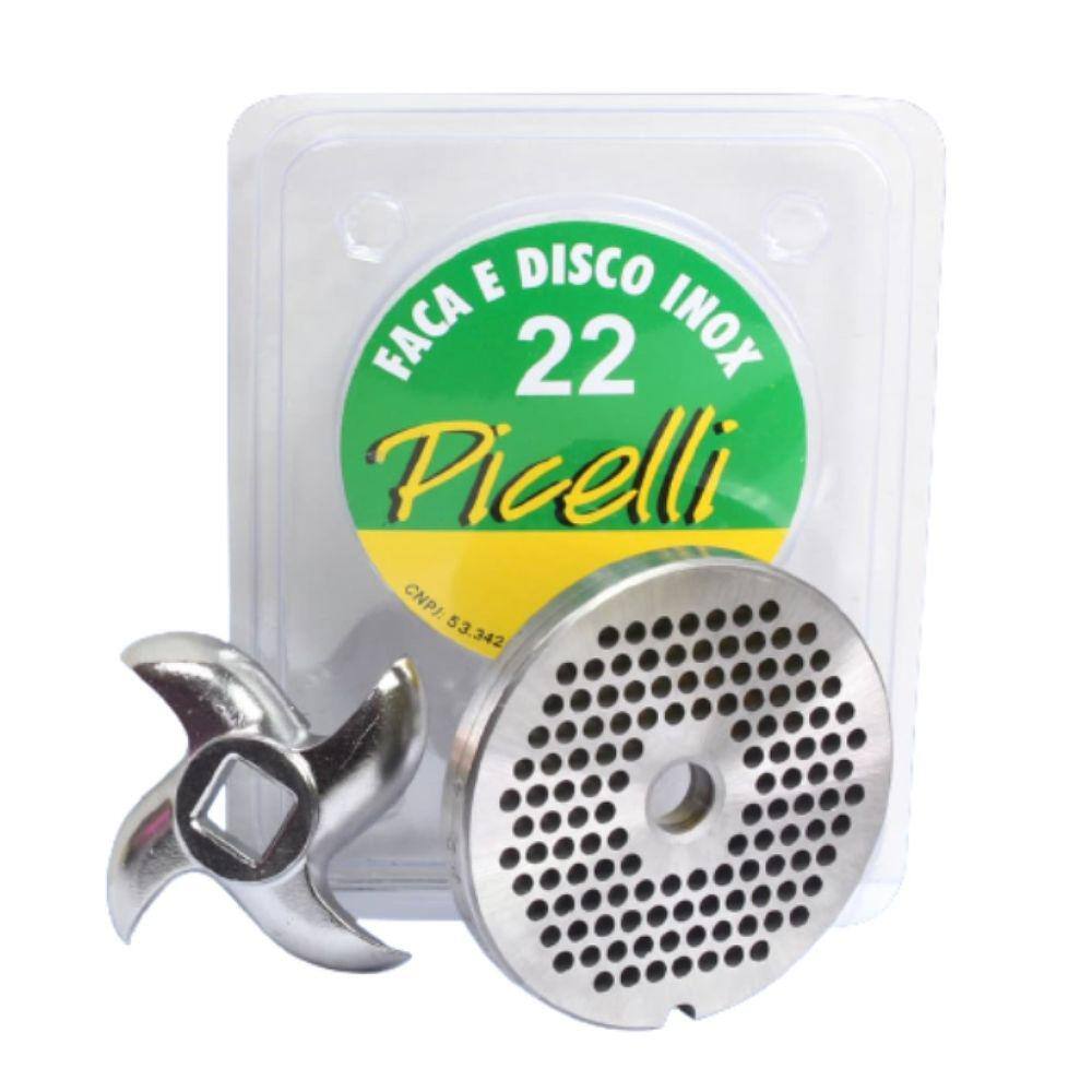 Disco 4 mm e cruzeta inox boca 22 kit moedor carne boca 22 picelli ...