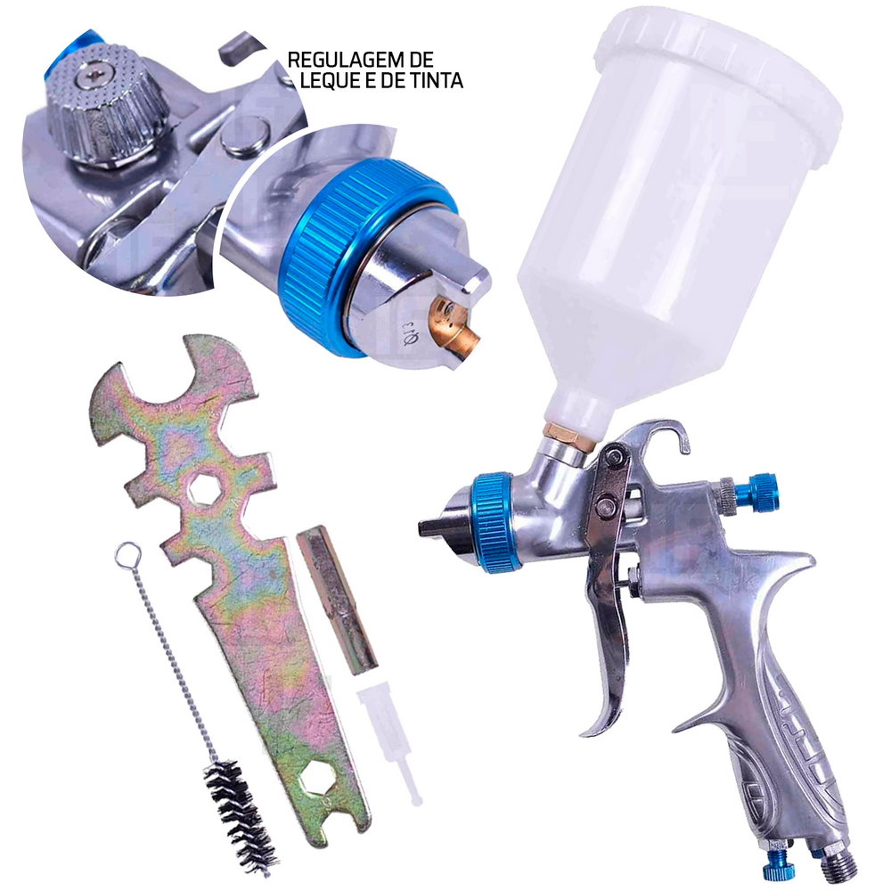 Pistola pintura v8 brasil hvlp 14 profissional | Black Friday Pontofrio