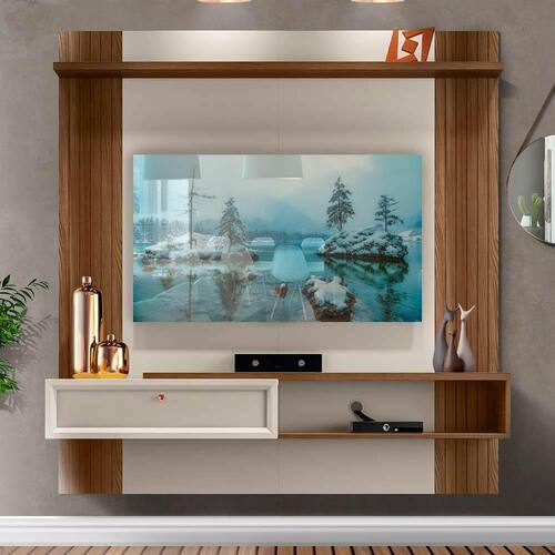 Rack Com Painel Ripado Suspenso 60 Polegadas | Ponto