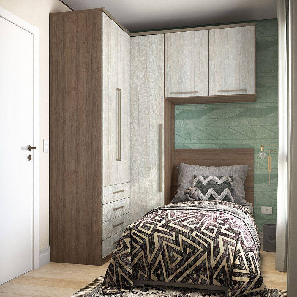 Guarda roupa de canto solteiro 4 portas | Pontofrio