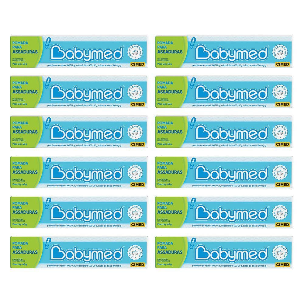 Kit com 12 babymed pomada assaduras 45 gramas | Pontofrio