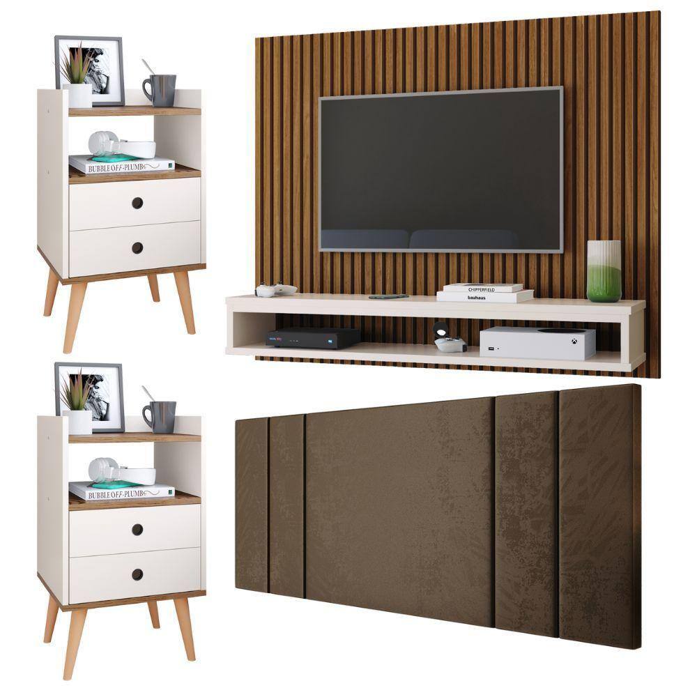 Quarto casal painel ripado | Pontofrio