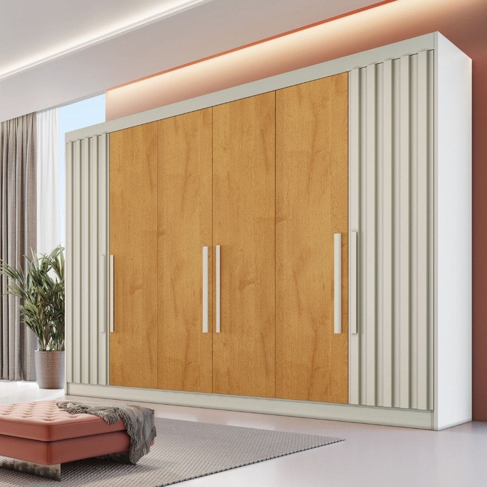 Guarda roupa Casal 6 Portas 6 Gavetas Moveis Europa Ripado Potente ...