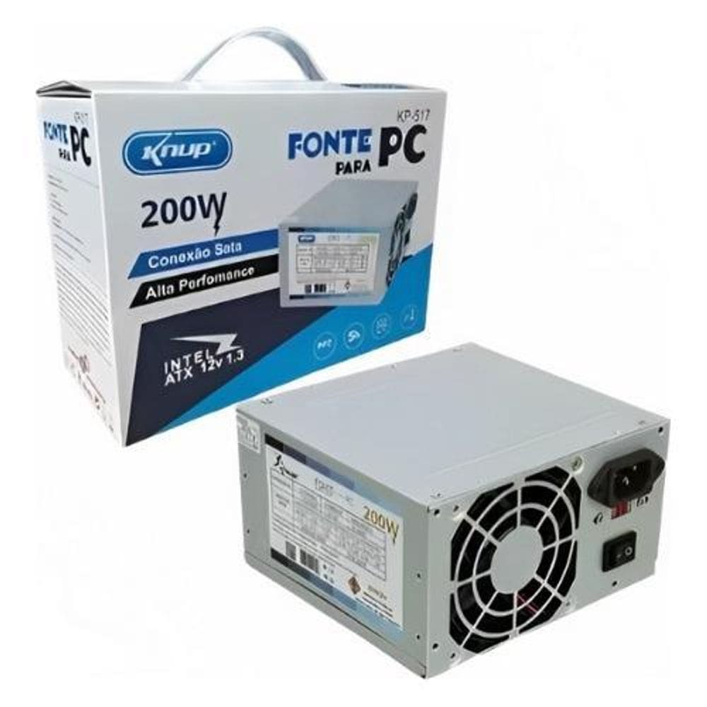 Fonte atx pc knup kp 517 200w | Pontofrio