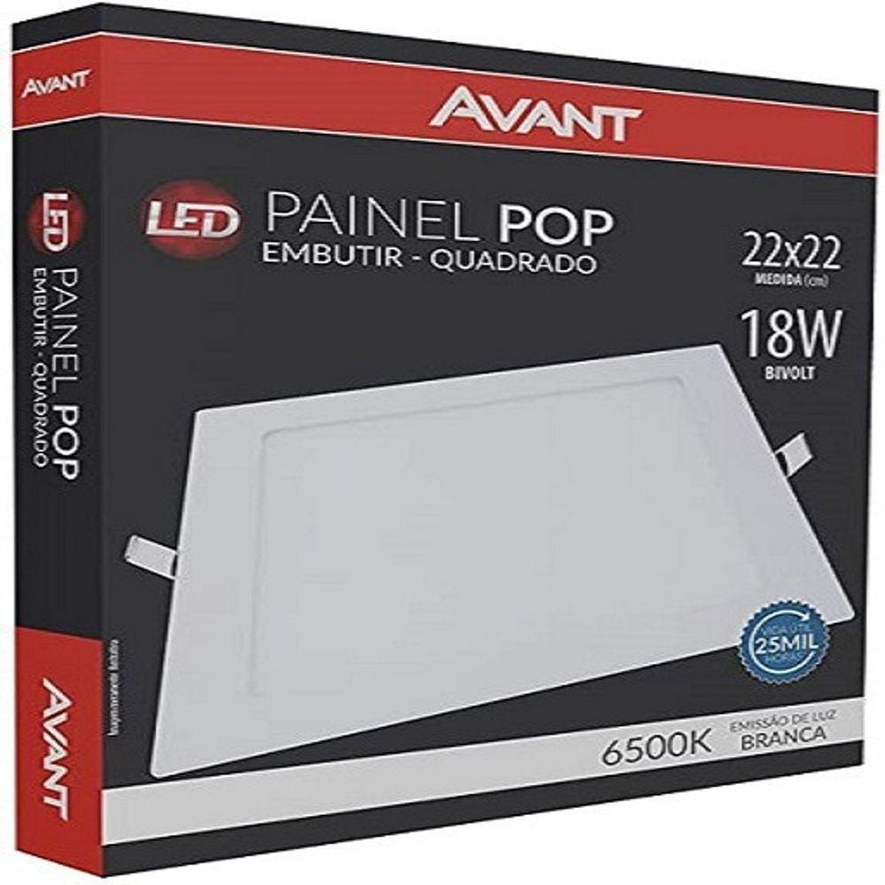 Luminaria de embutir 18w led quadrada | Pontofrio