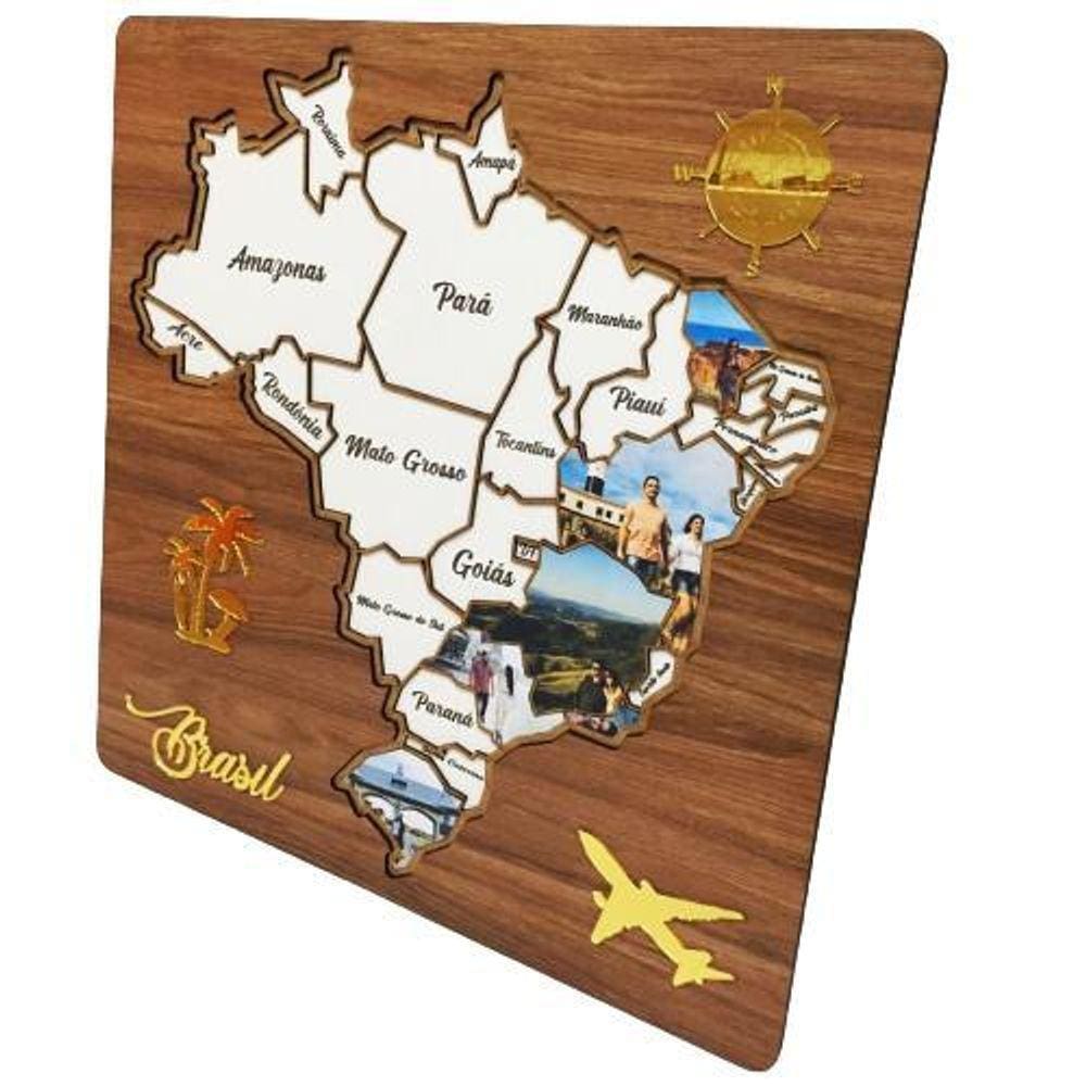 Quadro mapa do brasil raspar com moldura100x66 | Pontofrio