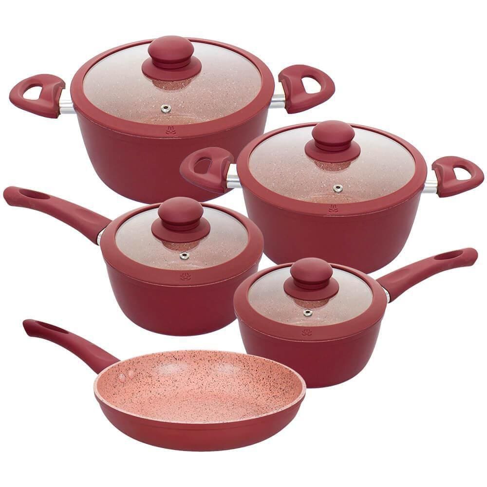 Jogo de Panelas Antiaderente Ceramica de Inducao 5 Pecas Viena ...