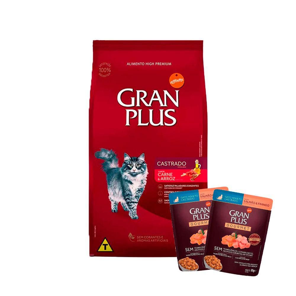 Gran plus gato castrados carne | Pontofrio