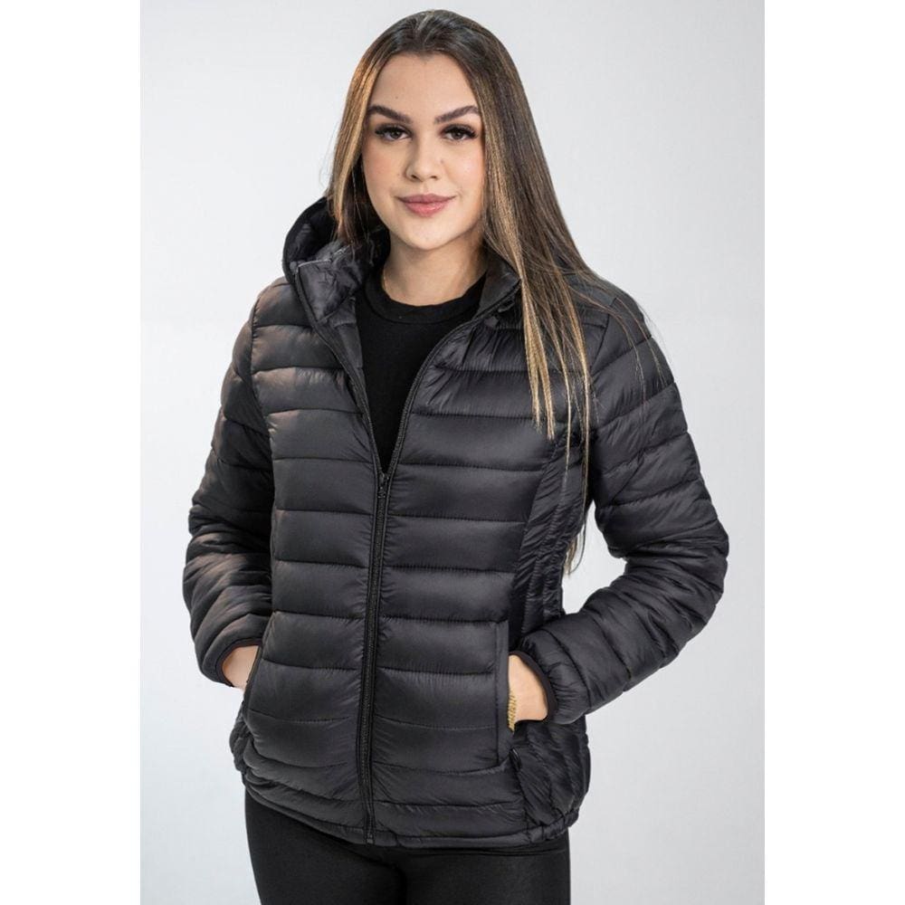 Jaqueta puffer feminina capuz | Pontofrio