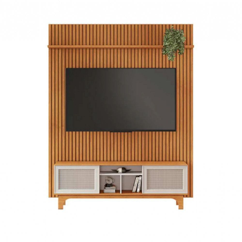 Rack com painel ripado em mdf | Pontofrio