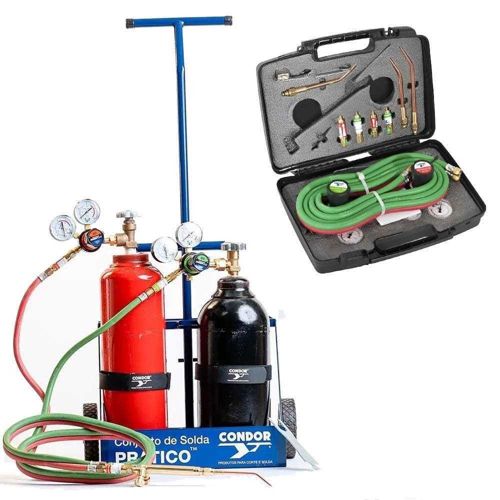 Kit solda macarico ppu oxigenio e acetileno completo | Pontofrio