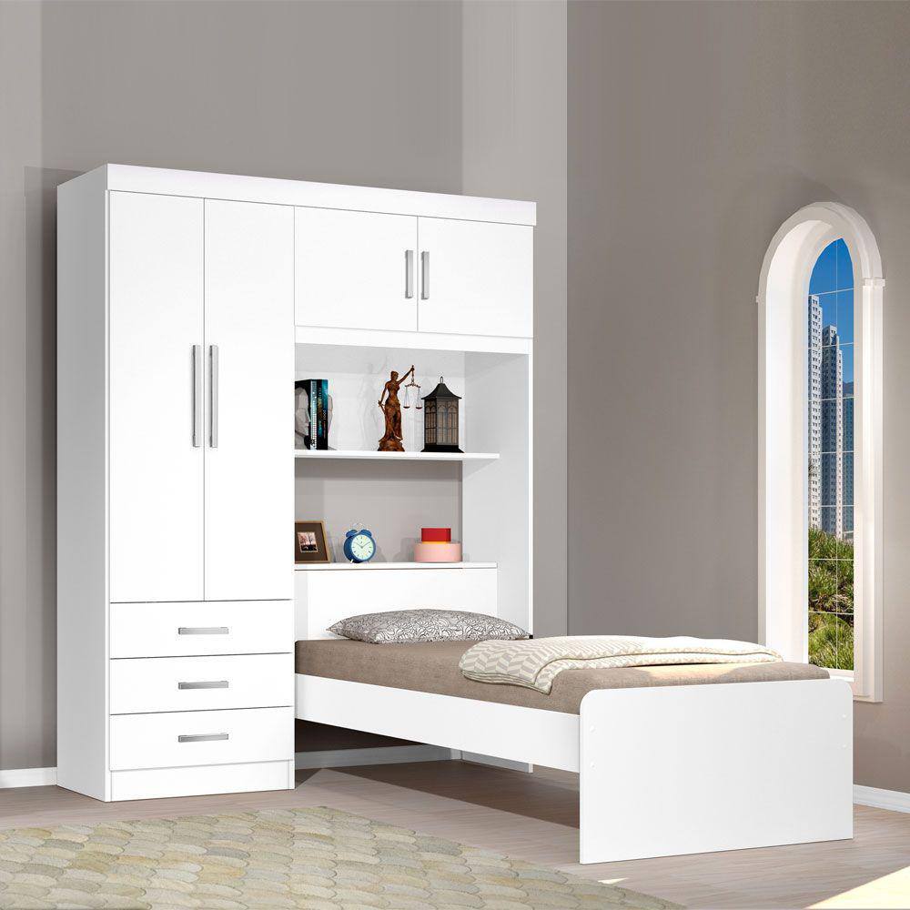 Guarda roupa modulado solteiro cama com colchao | Pontofrio