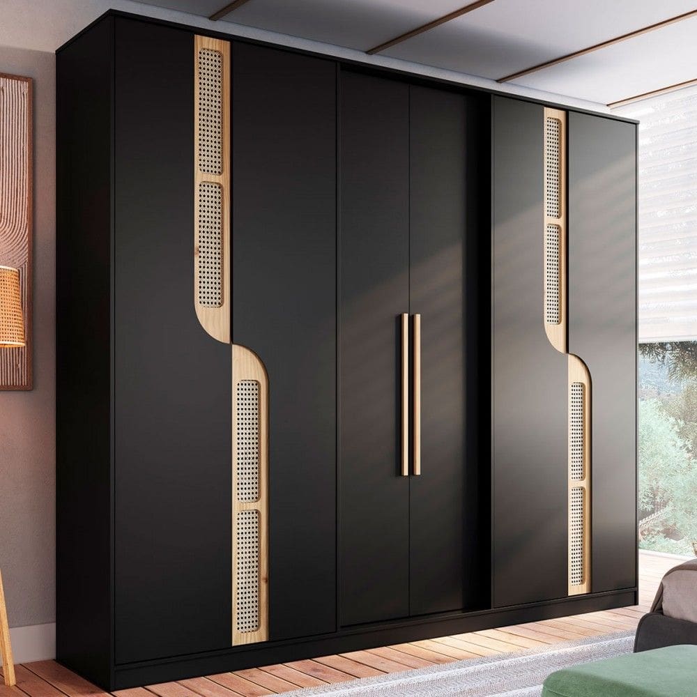 Guarda roupa casal preto com onix | Pontofrio