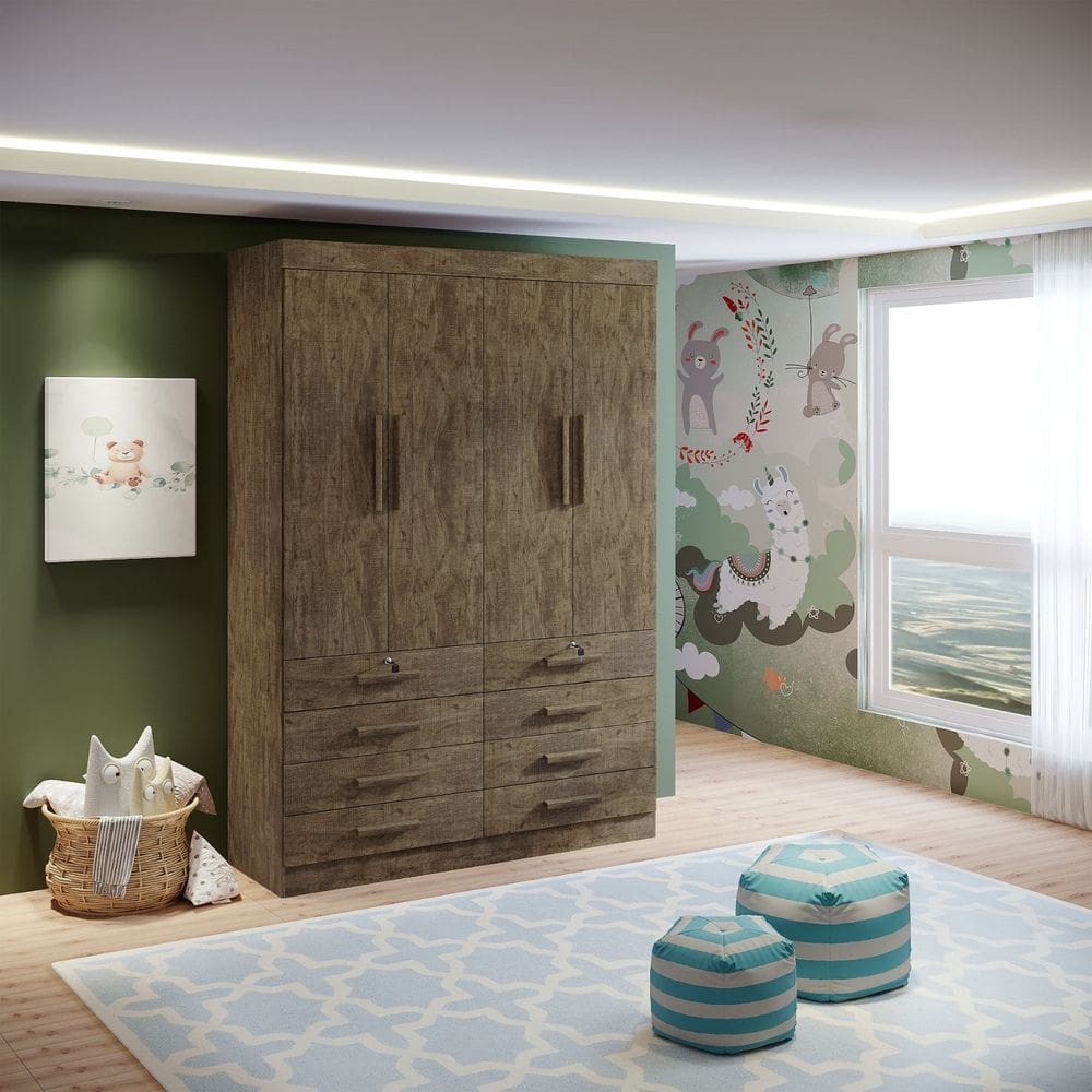 Guarda roupa puxador madeira | Pontofrio