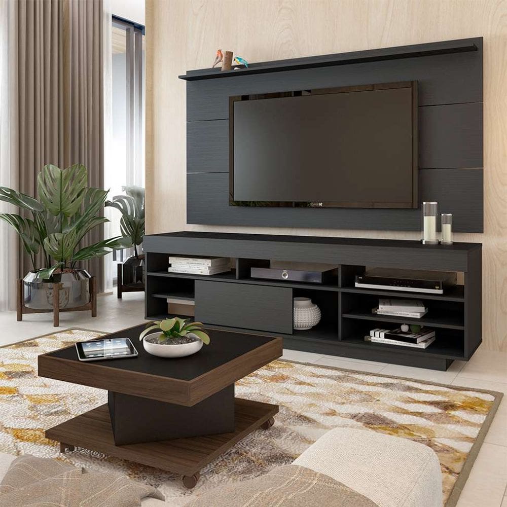 Conjunto sala de estar painel rack mesa de centro | Pontofrio