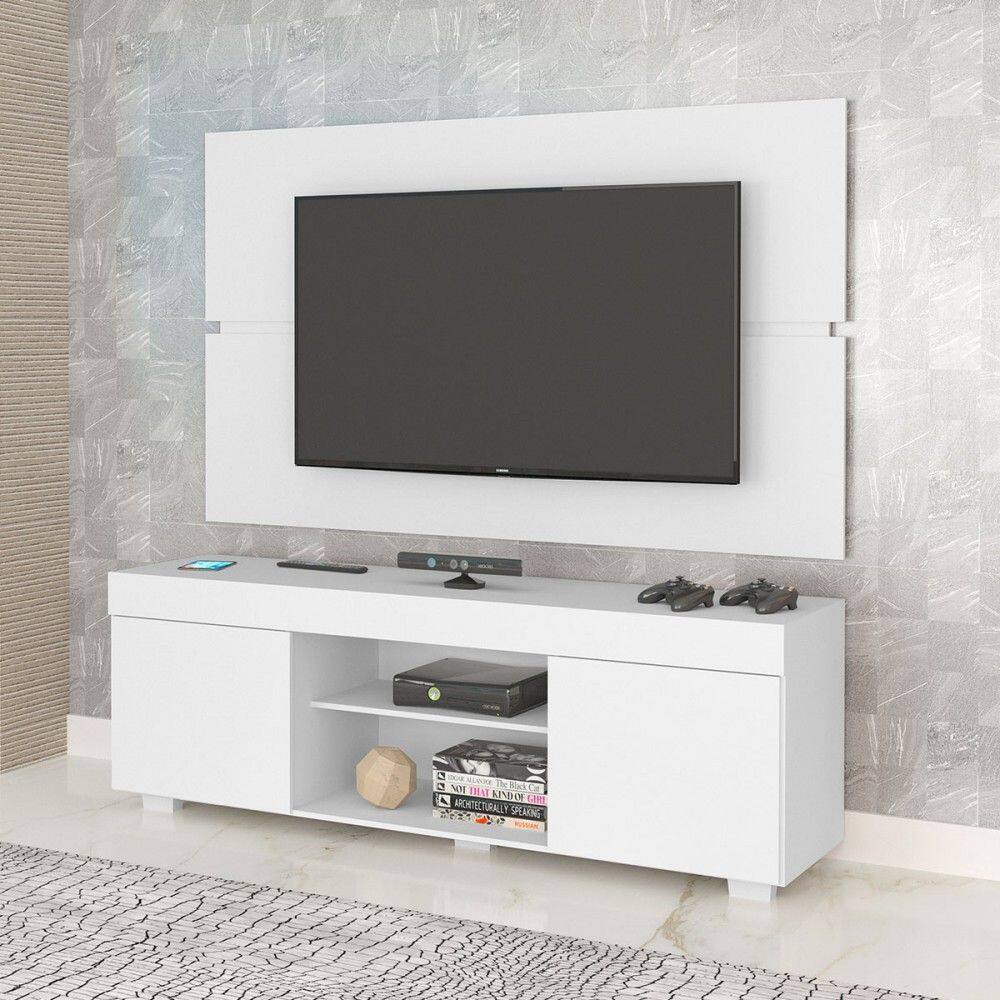 Rack com painel tv 65 polegadas branco | Pontofrio