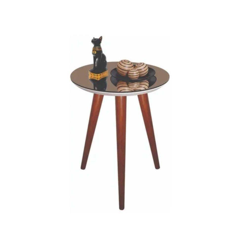 Mesa lateral tripe com espelho | Pontofrio