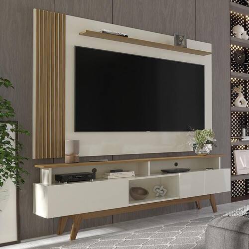 Rack Com Painel Ripado Para Tv Até 70 | Ponto