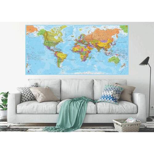 Adesivo Fosco Mapa Mundi Papel De Parede | Ponto