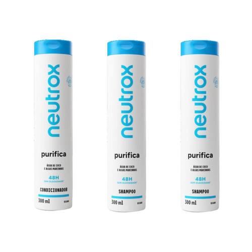 Kit Neutrox Purifica 1 Cond 300Ml + 2 Shampoo | Ponto