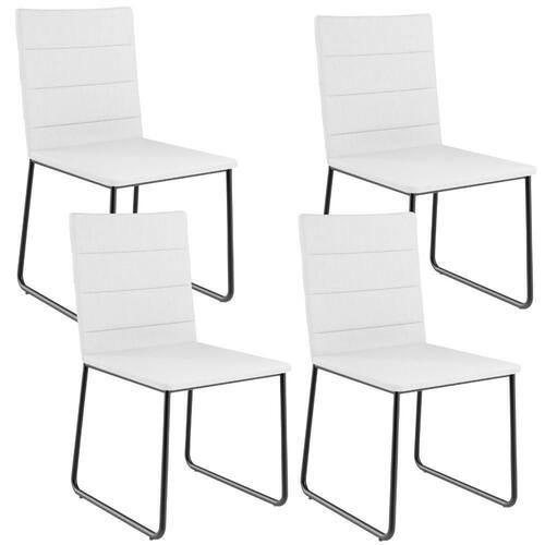 Kit 04 Cadeiras Decorativa Estofada Para Sala | Ponto