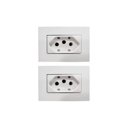 02 Tomada Moveis Margirius 2P T Branca | Ponto