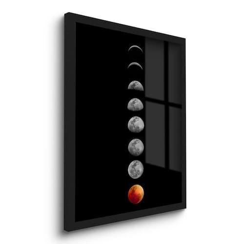 Quadro Decorativo Fases Da Lua 45X33 Com Vidro | Ponto