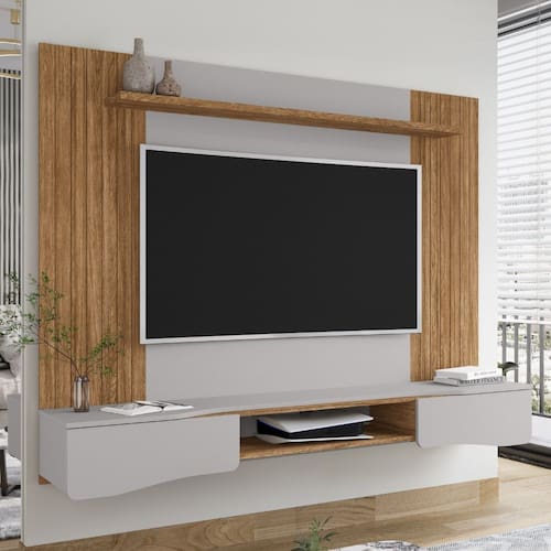 Painel Frisado para TV 60 Polegadas 2 Portas | Ponto